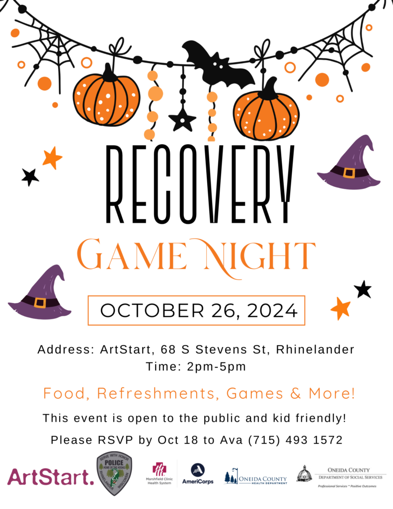 2024 Monthly Recovery Events – October Recovery Game Night! – Oneida ...